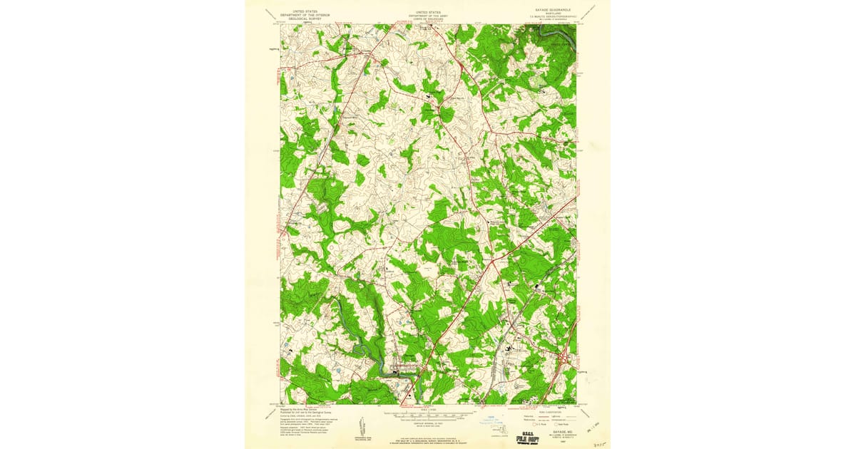 1957 Map of Savage, MD — High-Res | Pastmaps