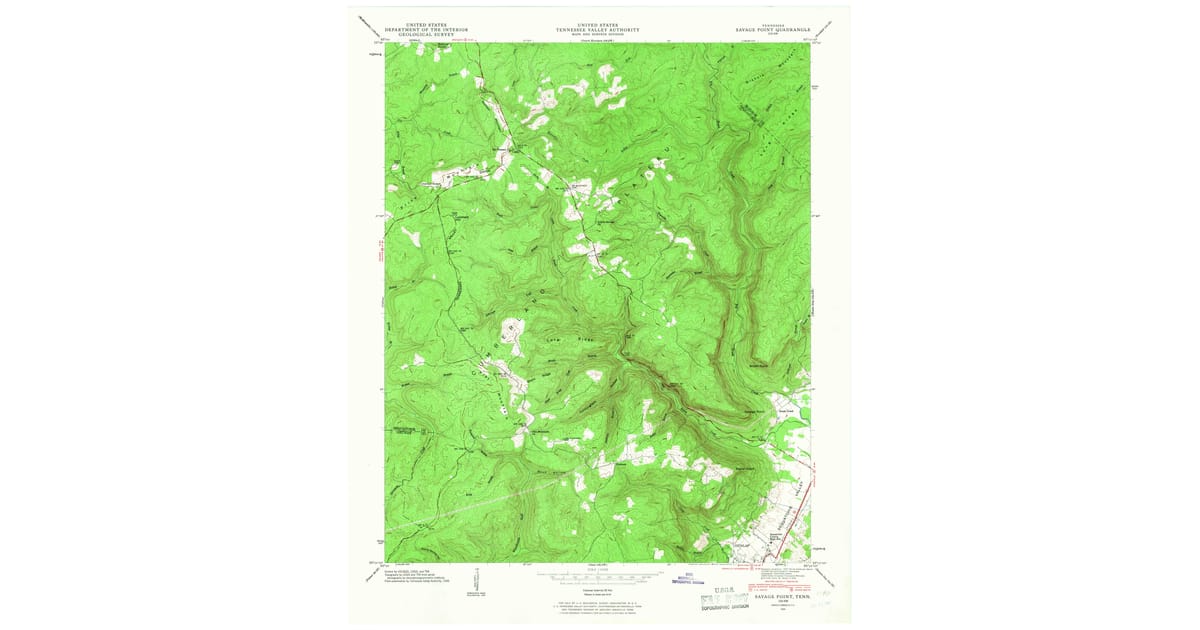 1946 Map of Savage Point, Sequatchie County, TN — High-Res | Pastmaps