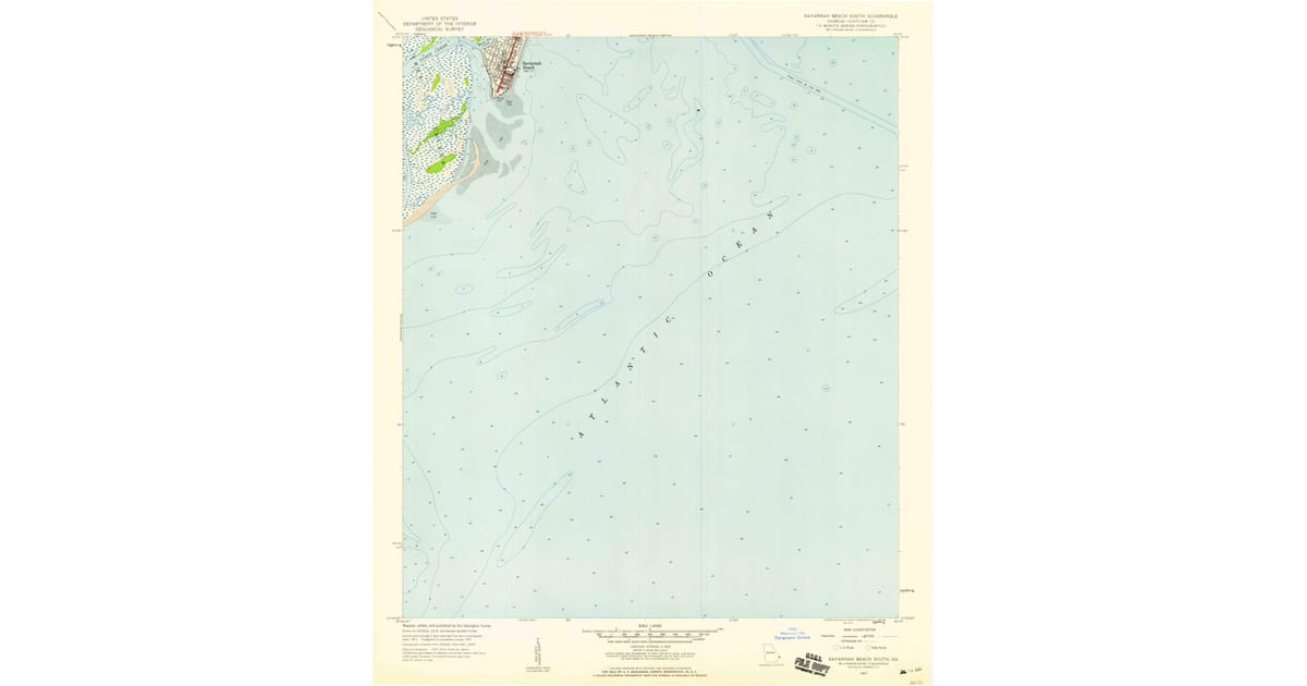 1957 Map of Savannah Beach South, Chatham County, GA — High-Res | Pastmaps