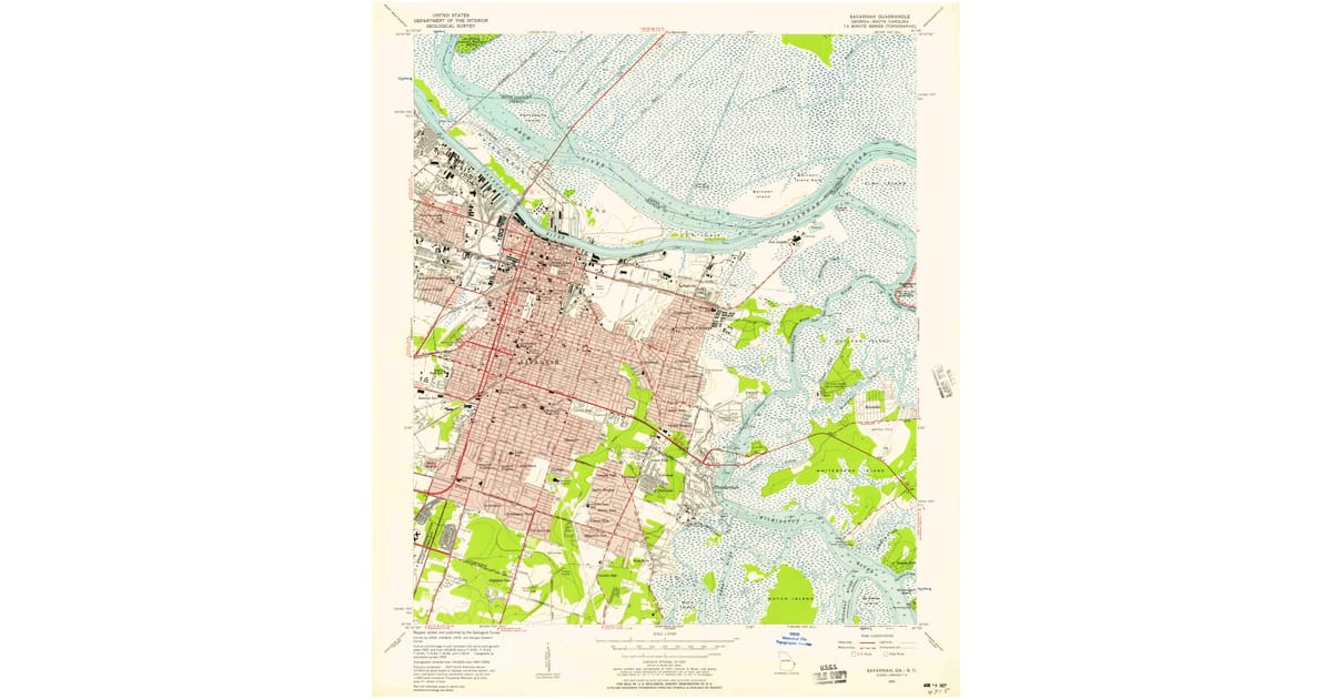 1950s Maps of Whitemarsh Island, GA | Pastmaps