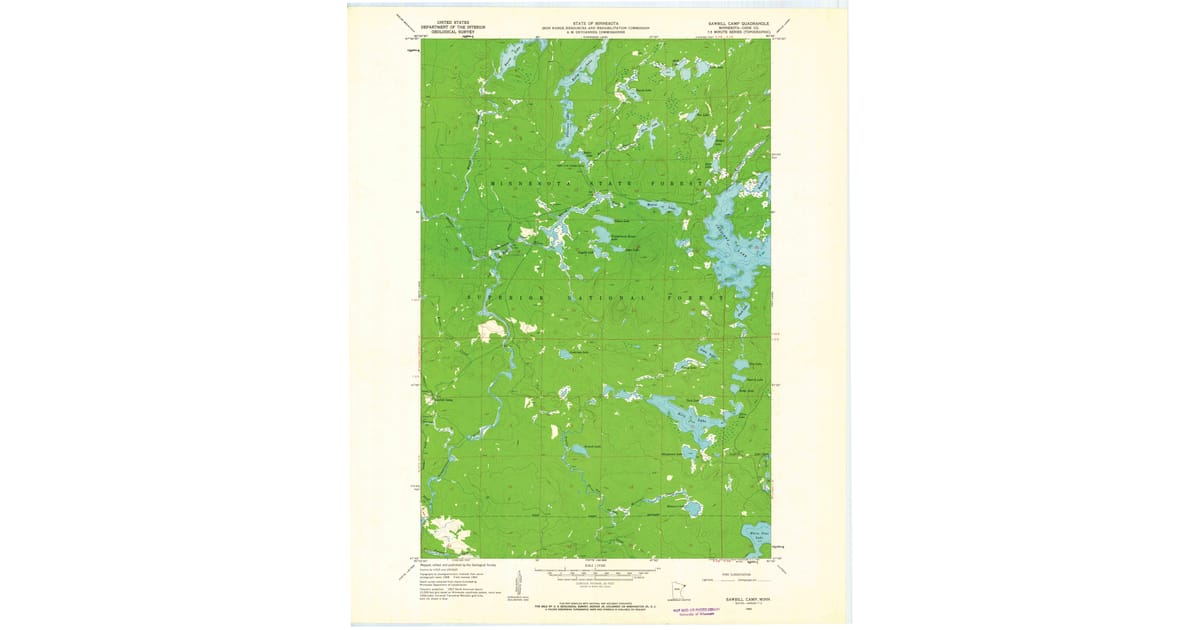1960 Map of Sawbill Camp, Cook County, MN — High-Res | Pastmaps