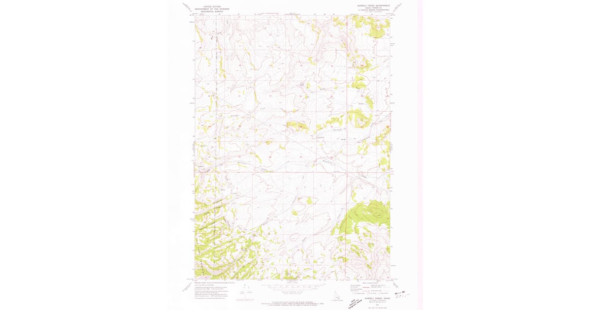 1971 Map of Sawmill Creek, Power County, ID — High-Res | Pastmaps