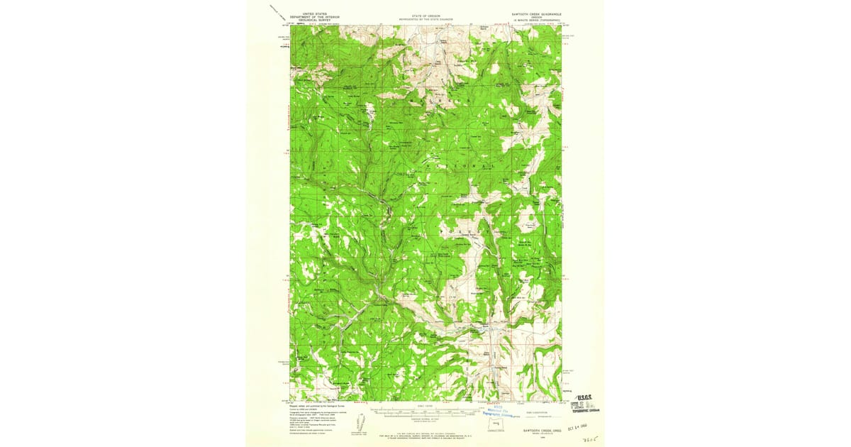 1959 Map of Sawtooth Creek, Harney County, OR — High-Res | Pastmaps