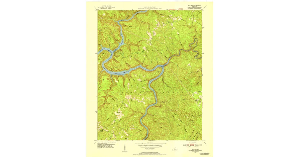 1952 Map of Sawyer, Laurel County, KY — High-Res | Pastmaps