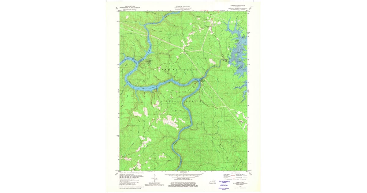 1980 Map of Sawyer, Laurel County, KY — High-Res | Pastmaps