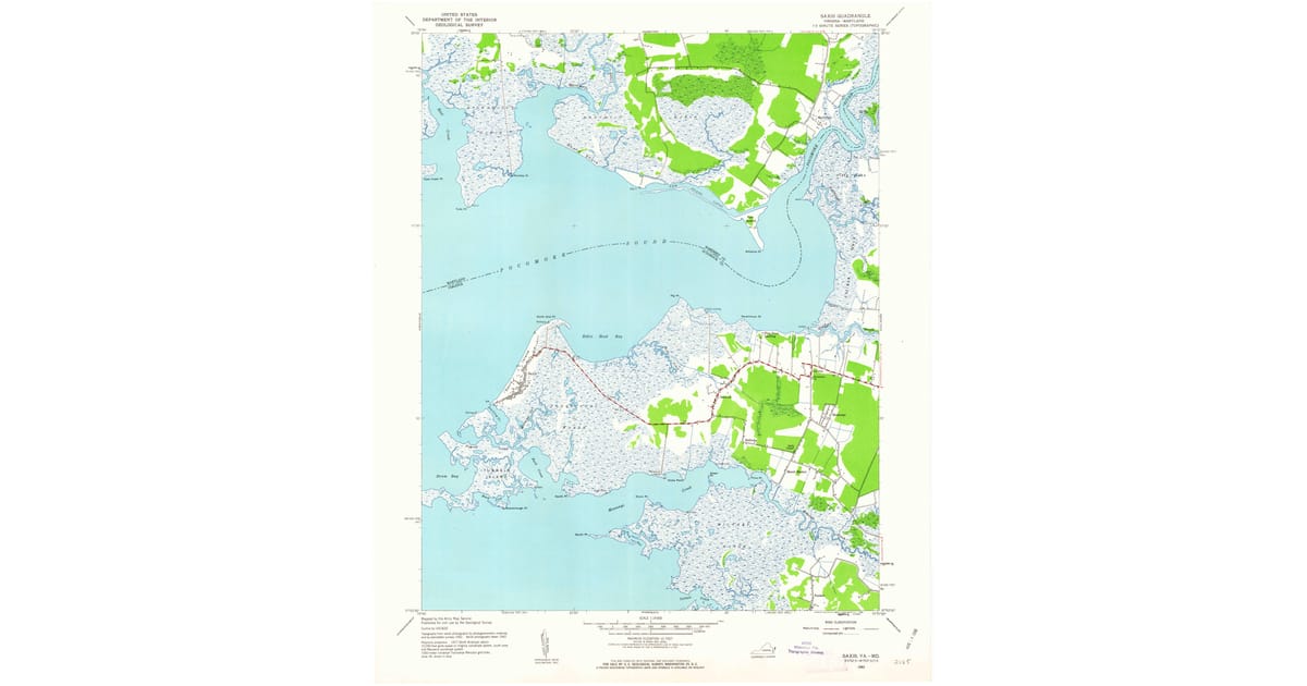 1942 Map of Saxis, VA — High-Res | Pastmaps
