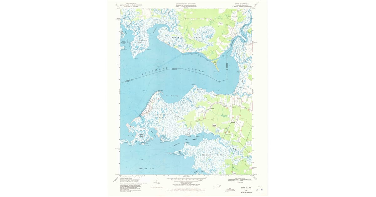 1968 Map of Saxis, VA — High-Res | Pastmaps
