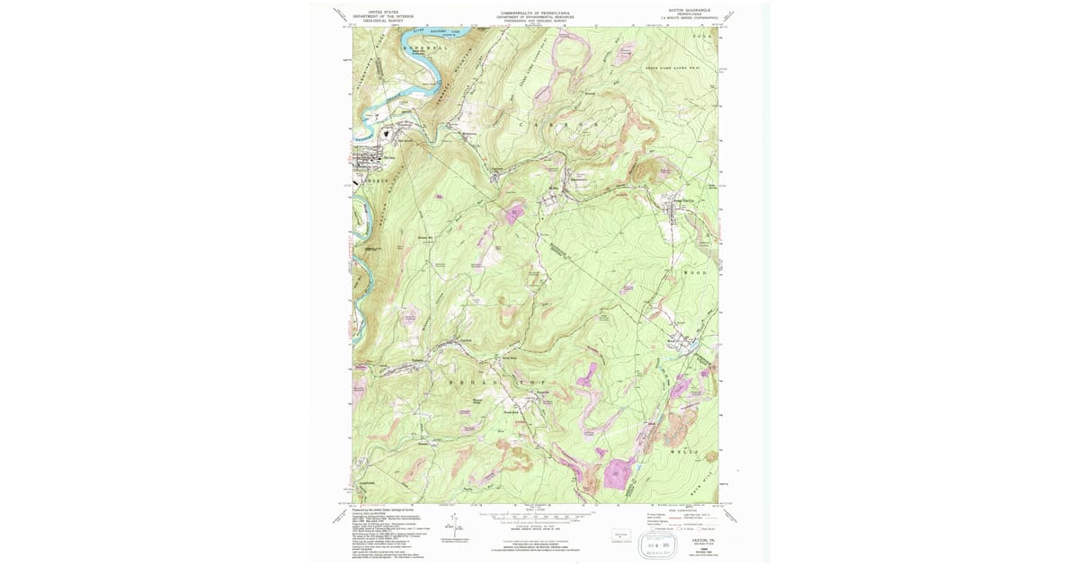 1968 Map of Saxton, PA — High-Res, 1994 Print | Pastmaps