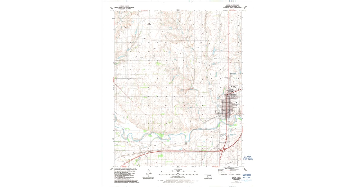 1989 Map of Sayre, OK — High-Res | Pastmaps