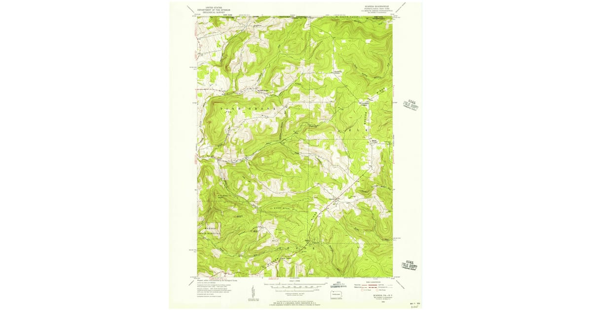 1954 Map of Scandia, Warren County, PA — High-Res | Pastmaps