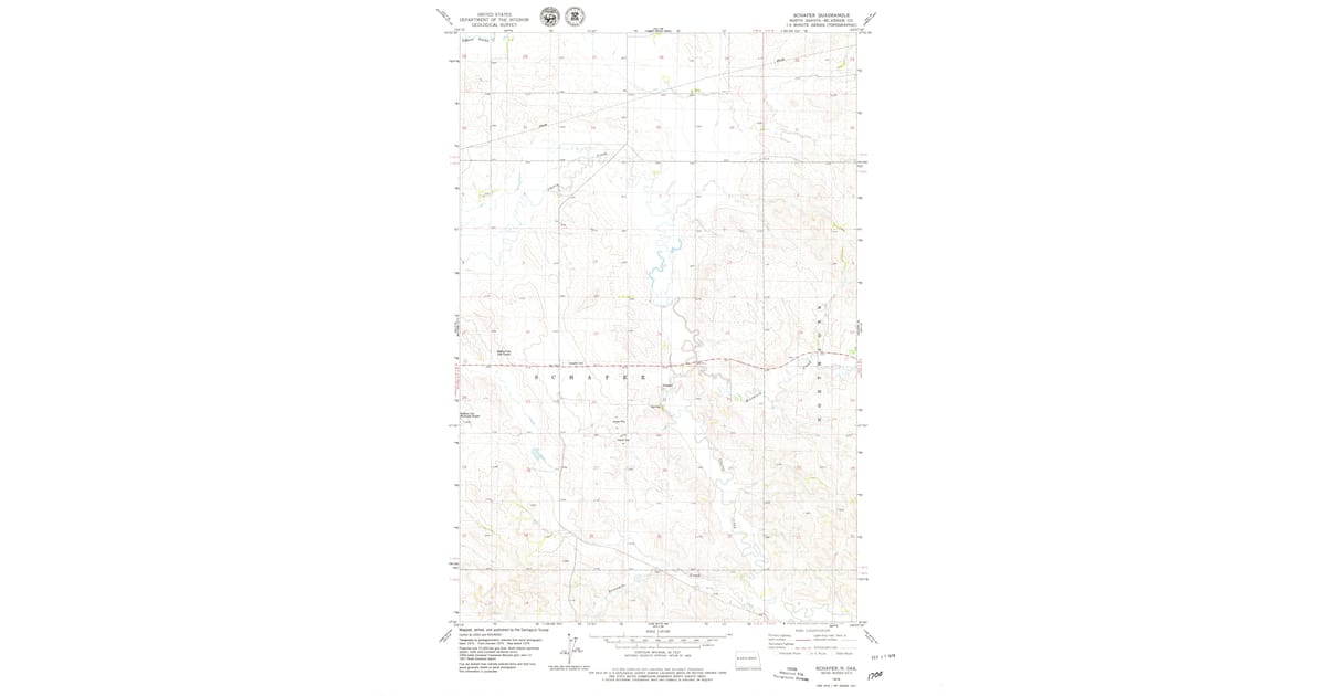 1978 Map of Schafer, McKenzie County, ND — High-Res | Pastmaps