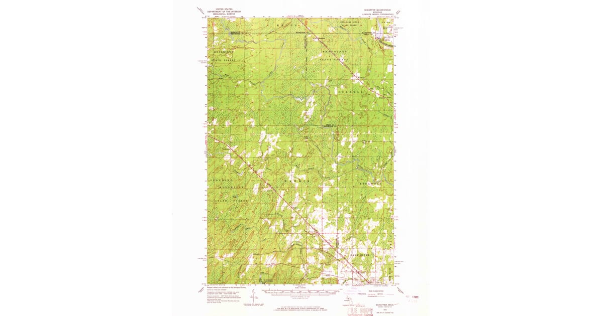 1963 Map of Schaffer, Menominee County, MI — High-Res | Pastmaps
