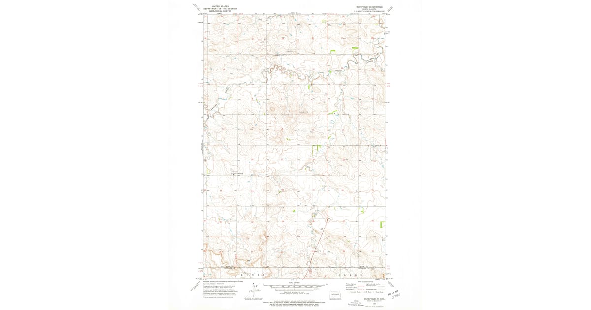 1973 Map of Schefield, Stark County, ND — High-Res | Pastmaps