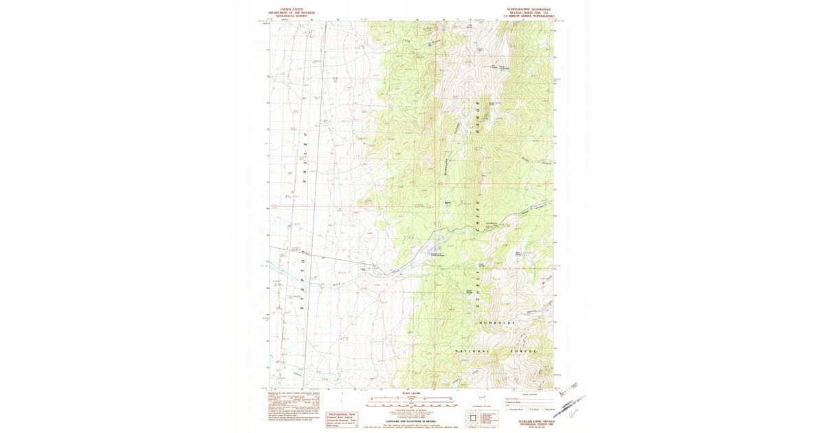 1982 Map of Schellbourne, White Pine County, NV — High-Res | Pastmaps