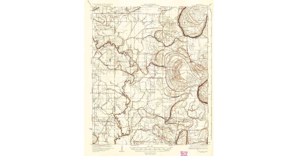1934 Map of Schlater, MS — High-Res, 1934 Print #2 | Pastmaps