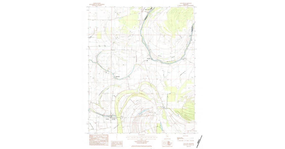1983 Map of Schlater, MS — High-Res | Pastmaps