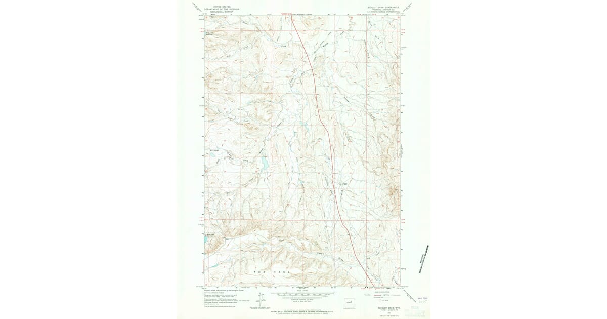 1961 Map of Schlict Draw, Johnson County, WY — High-Res | Pastmaps