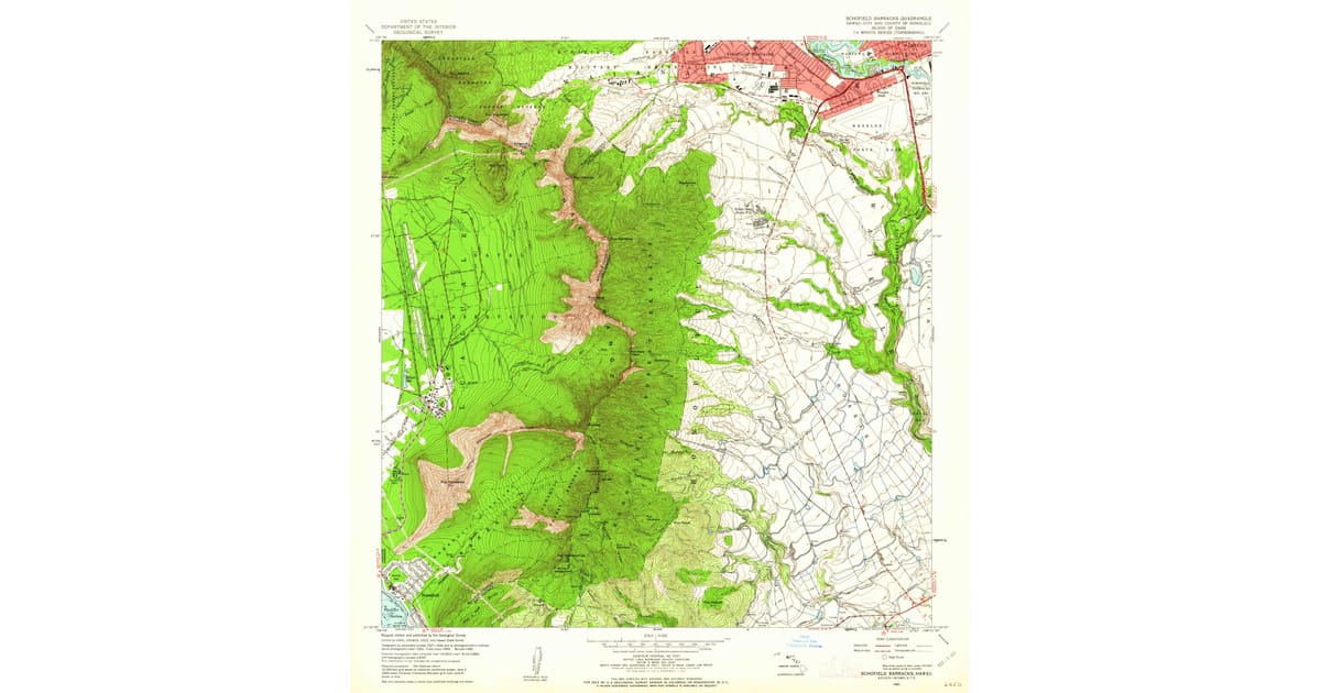 1960 Map of Schofield Barracks, HI — High-Res | Pastmaps