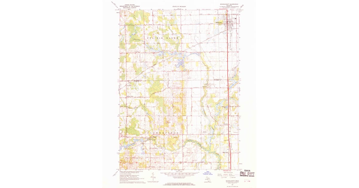 1967 Map of Schoolcraft, MI — High-Res | Pastmaps