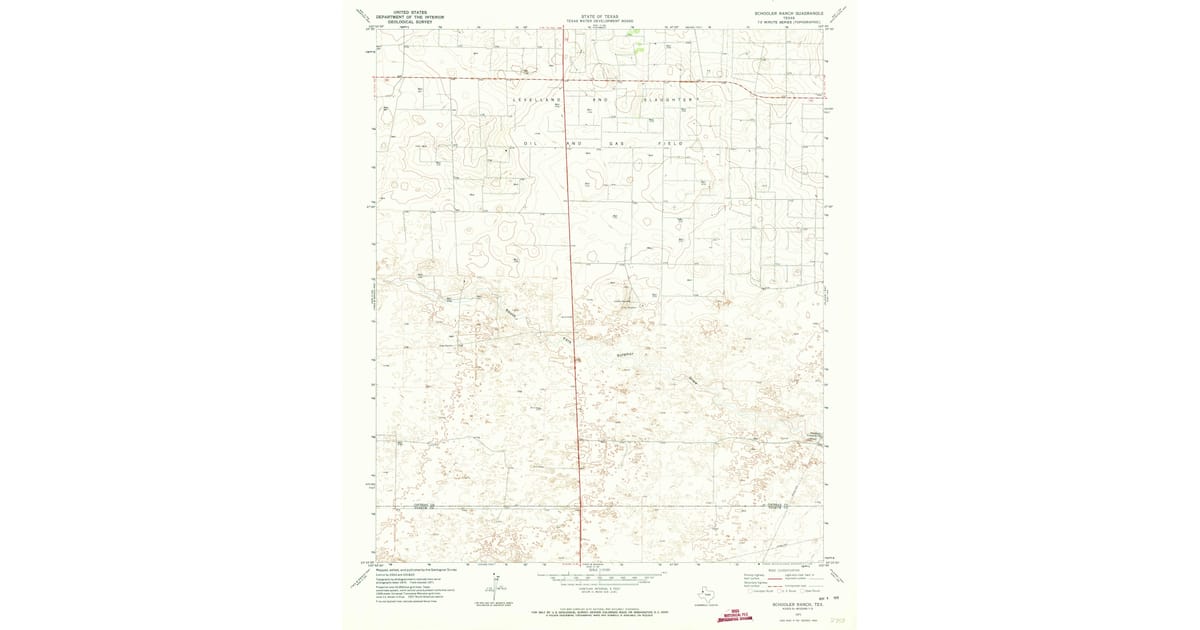 1971 Map of Schooler Ranch, Cochran County, TX — High-Res | Pastmaps