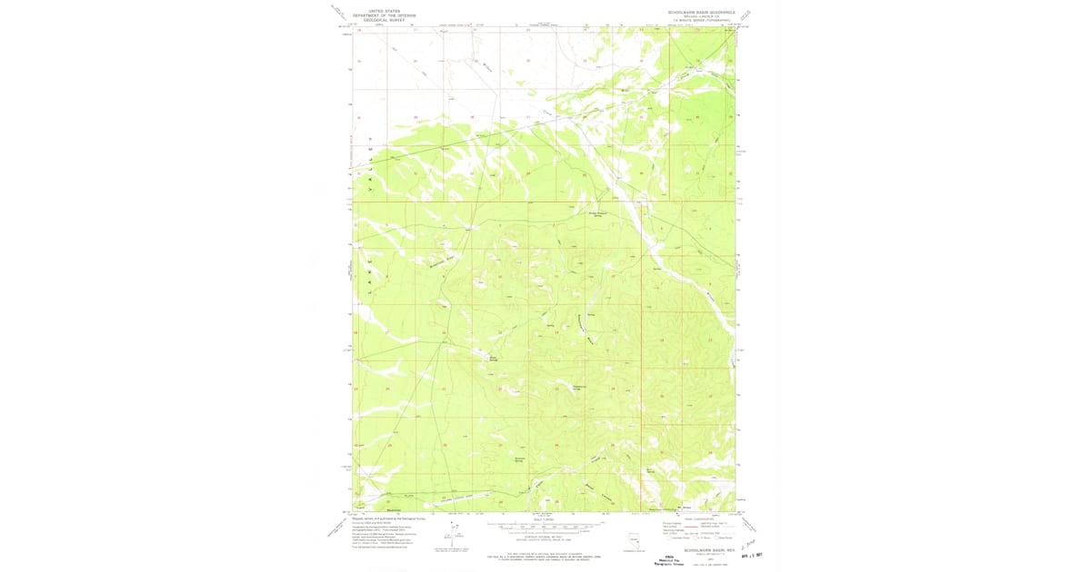 1973 Map of Schoolmarm Basin, Lincoln County, NV — High-Res | Pastmaps