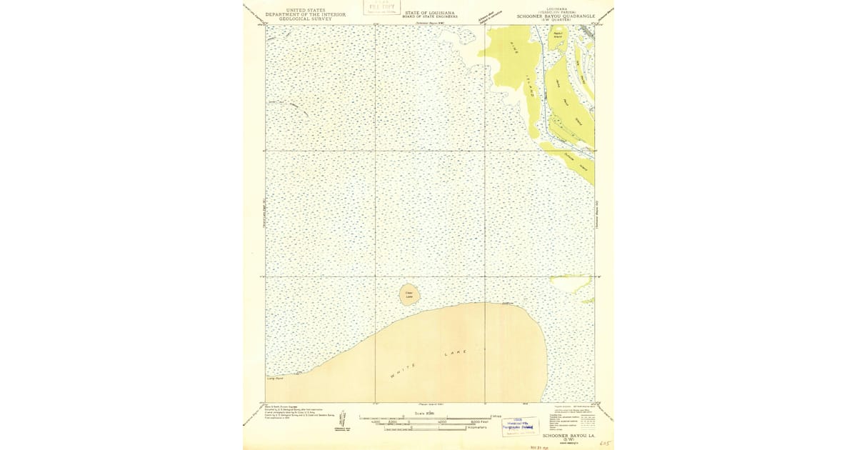 1946 Map of Schooner Bayou SW, Vermilion Parish, LA — High-Res | Pastmaps