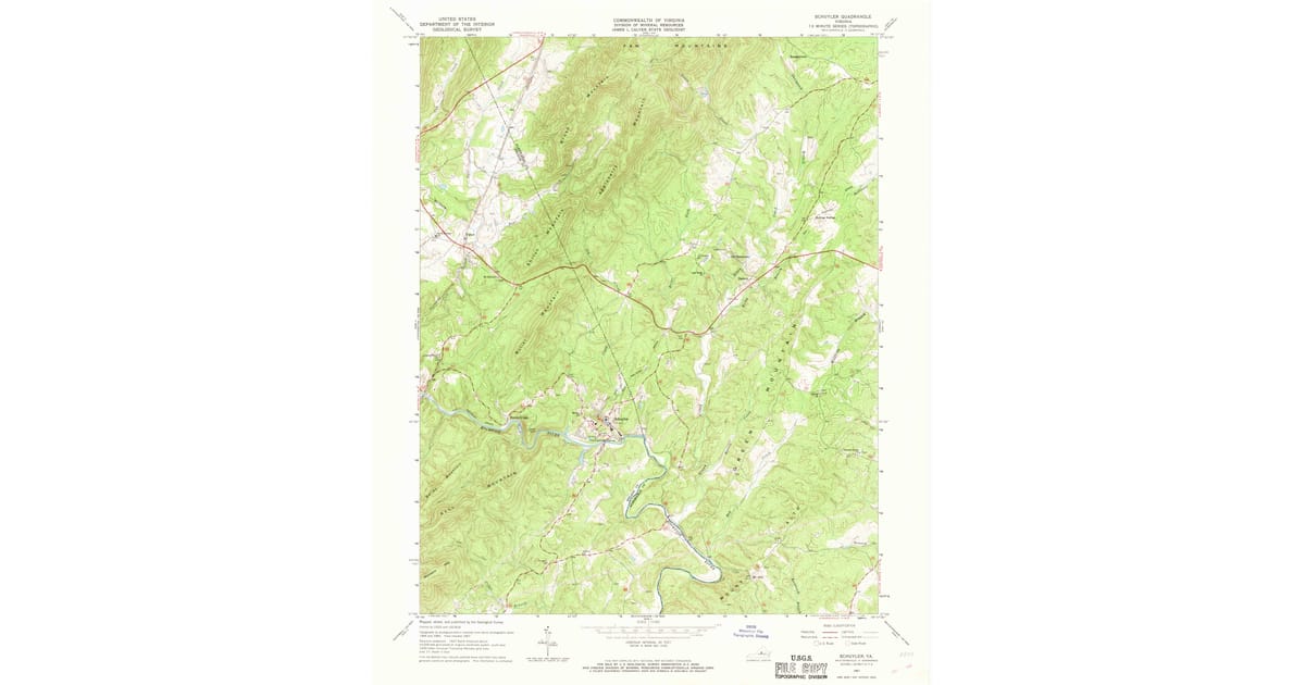 1967 Map of Schuyler, VA — High-Res | Pastmaps