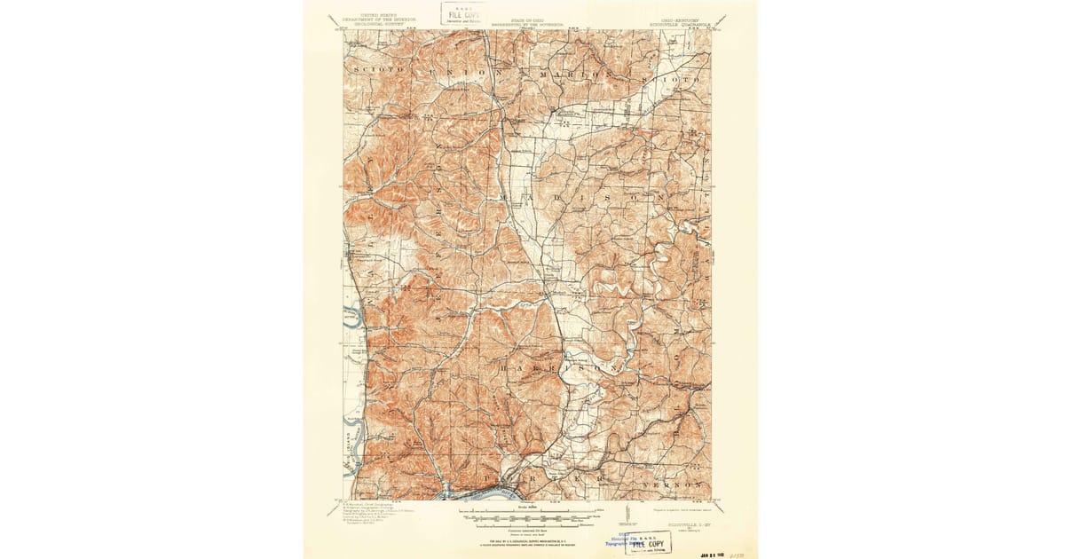 1911 Map of Sciotoville, Scioto County, OH — High-Res | Pastmaps