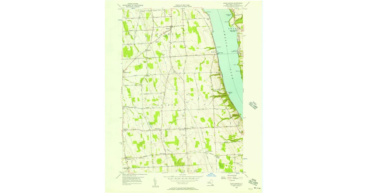 1956 Map of Scipio Center, Cayuga County, NY — High-Res | Pastmaps