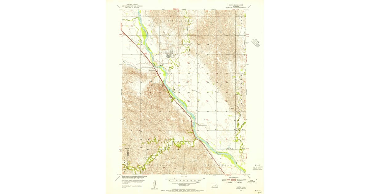 1953 Map of Scotia, NE — High-Res | Pastmaps