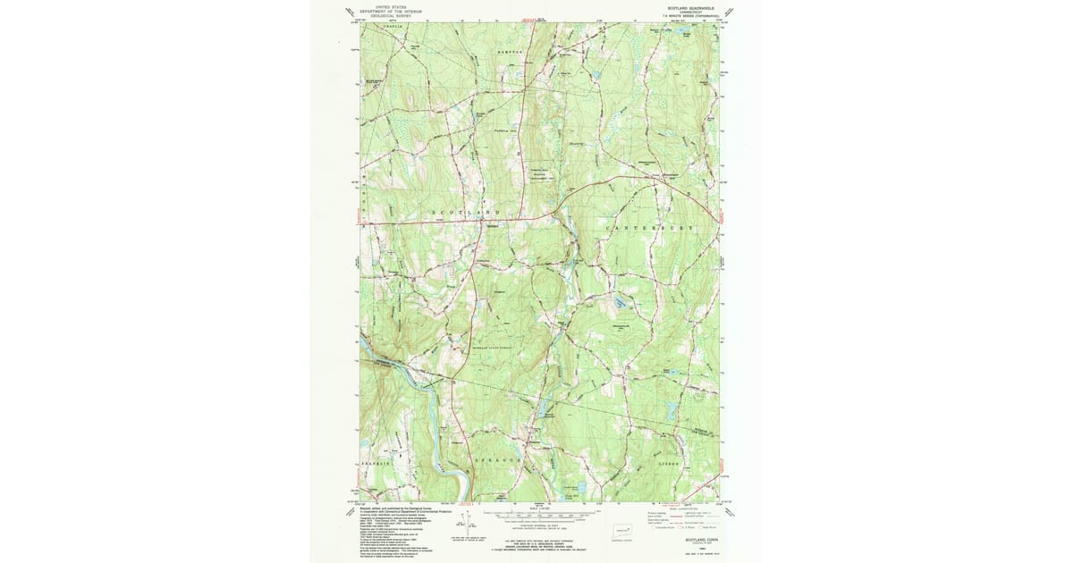 1983 Map of Scotland, Windham County, CT — High-Res | Pastmaps