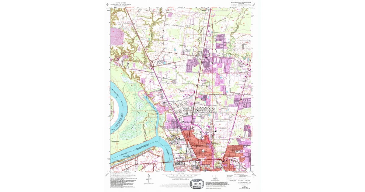 1963 Map of Scotlandville, East Baton Rouge Parish, LA — High-Res, 1994 ...