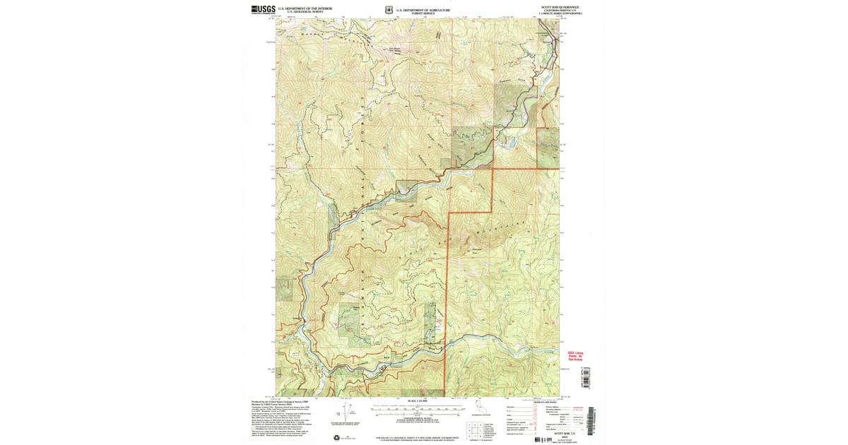 2001 Map of Scott Bar, Siskiyou County, CA — High-Res | Pastmaps