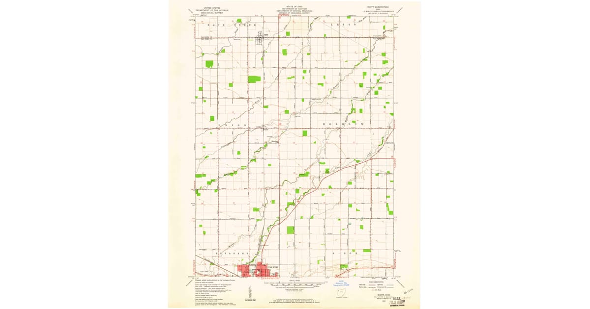 1960 Map of Scott, OH — High-Res | Pastmaps