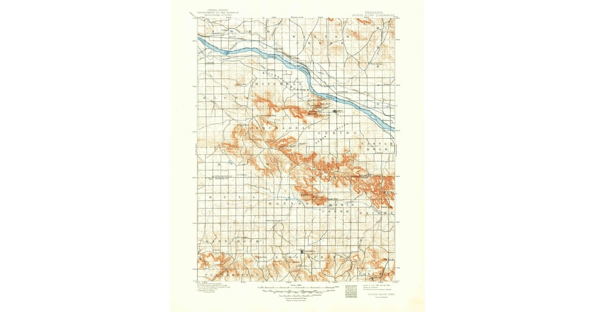 1898 Map of Scotts Bluff, Scotts Bluff County, NE — High-Res, 1949 ...