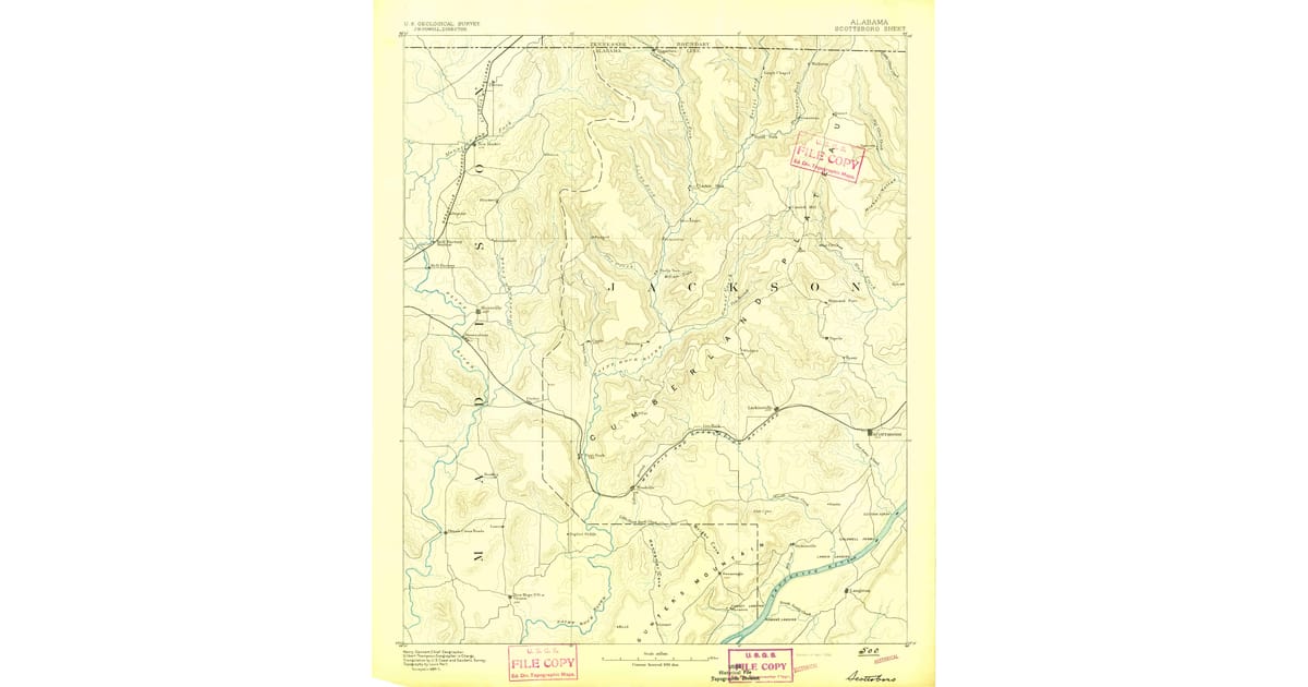 1892 Map of Scottsboro, AL — High-Res | Pastmaps