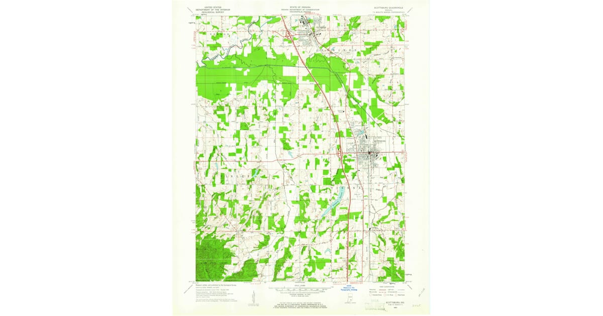 1960 Map of Scottsburg, IN — High-Res | Pastmaps