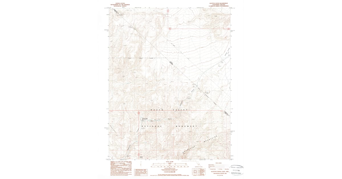 1988 Map of Scottys Castle, Inyo County, CA — High-Res | Pastmaps