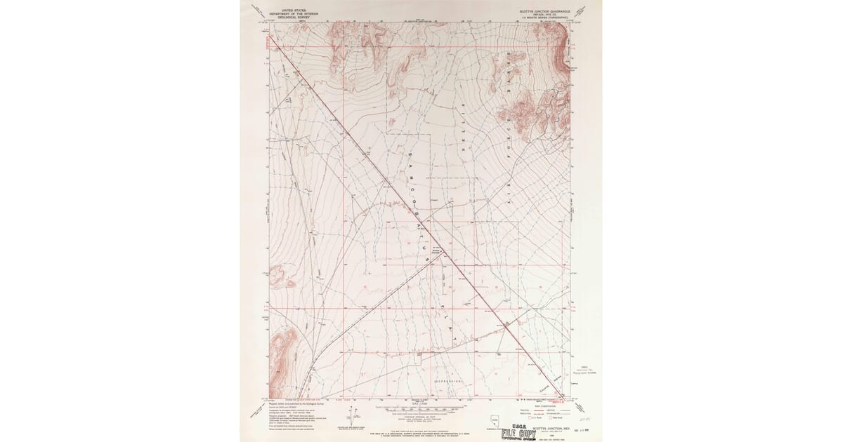1968 Map of Scottys Junction, Nye County, NV — High-Res | Pastmaps