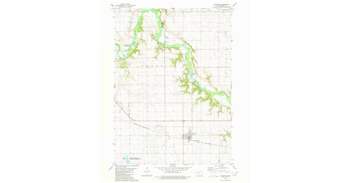 1980 Map of Scranton, IA — High-Res | Pastmaps