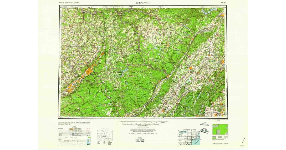 1959 Map of Scranton, PA — High-Res | Pastmaps