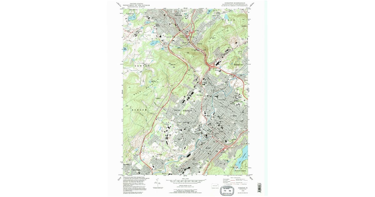1990s Maps of Dickson City, Lackawanna County | Pastmaps