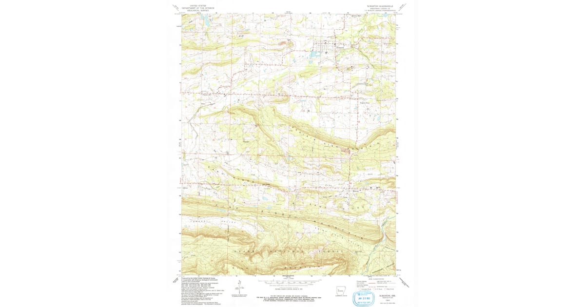 1993 Map of Scranton, AR — High-Res | Pastmaps