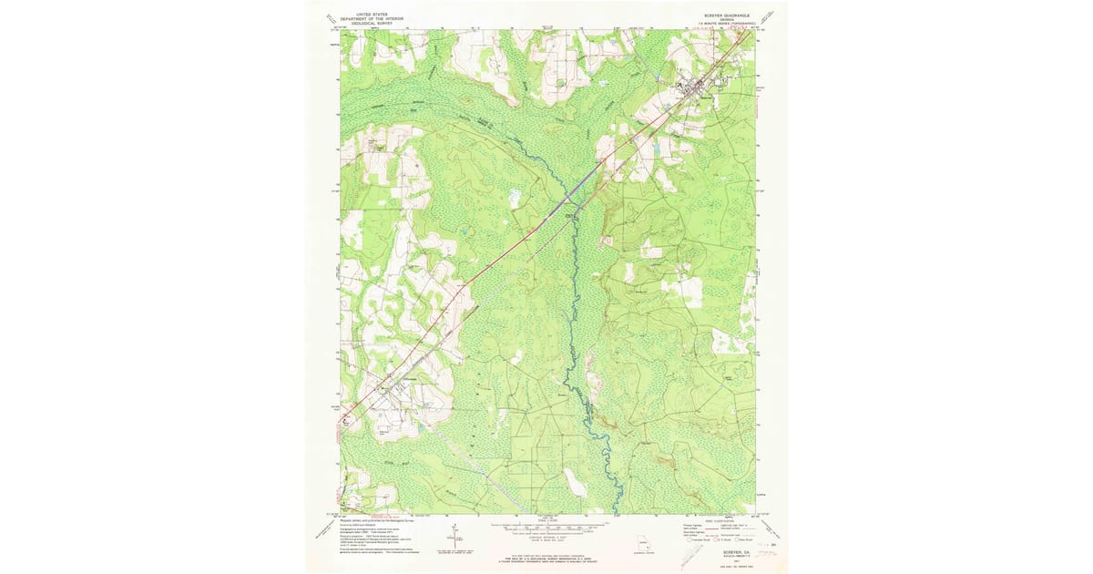 1971 Map of Screven, GA — High-Res | Pastmaps