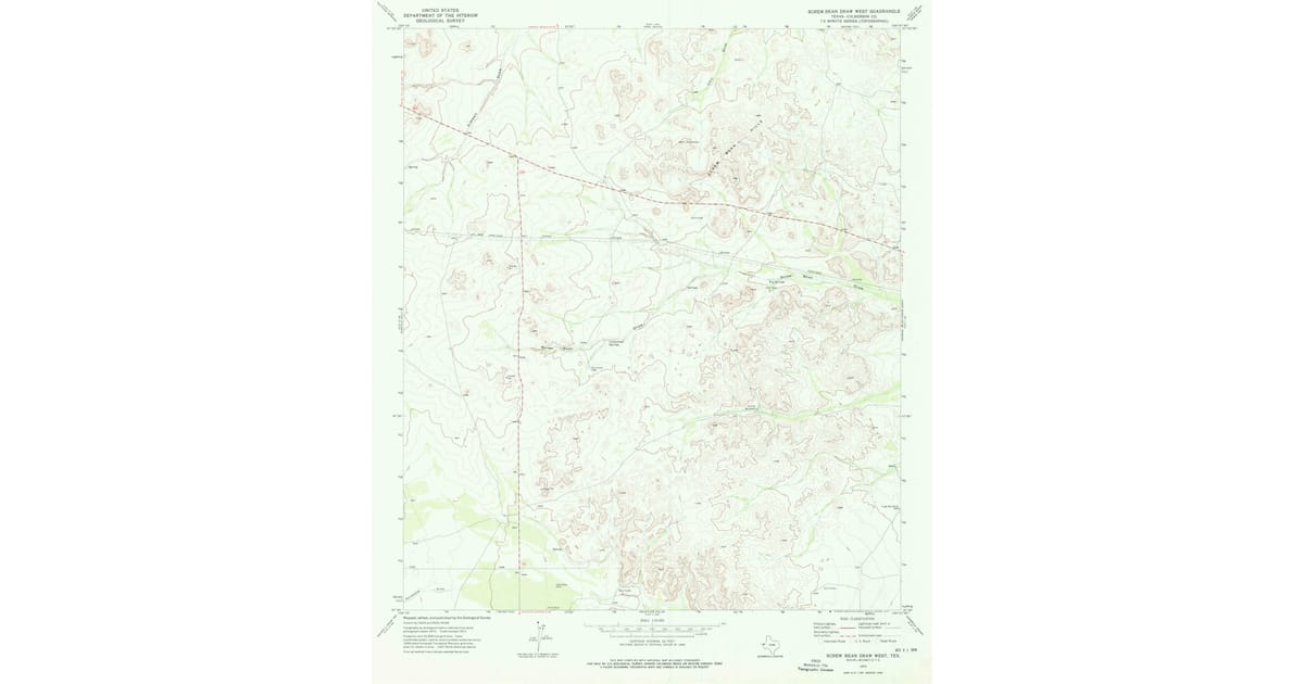 1973 Map of Screw Bean Draw West, Culberson County, TX — High-Res ...