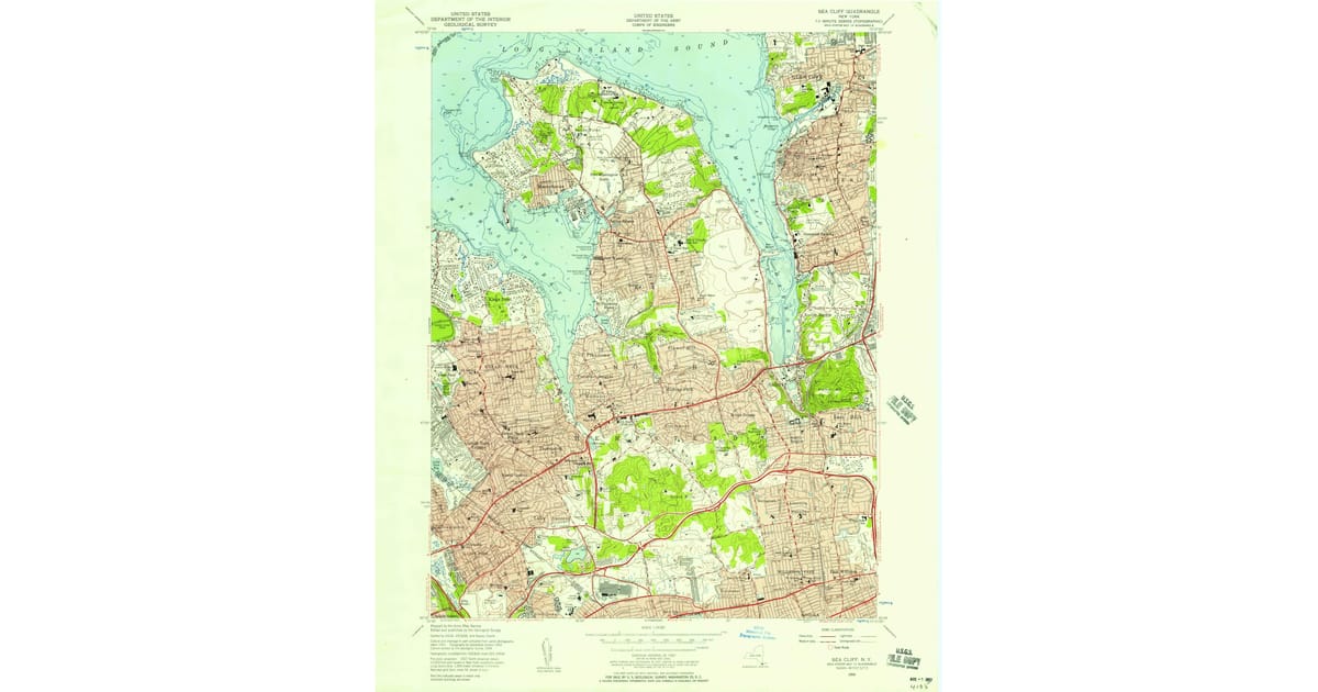1954 Map of Sea Cliff, NY — High-Res | Pastmaps