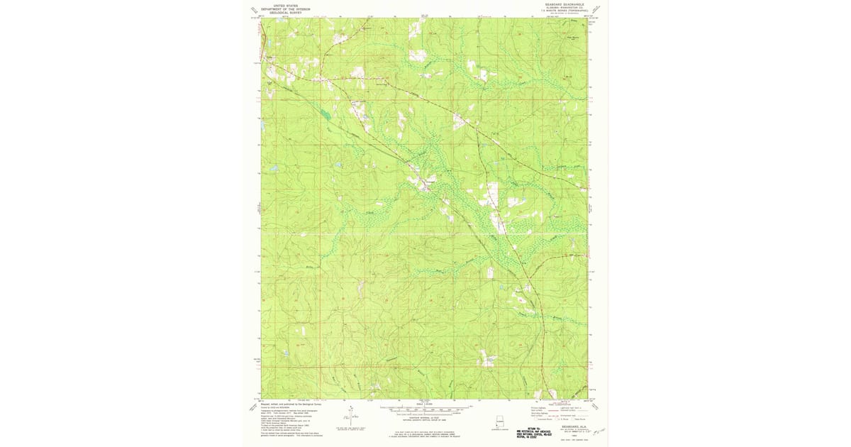 1982 Map of Seaboard, Washington County, AL — High-Res | Pastmaps