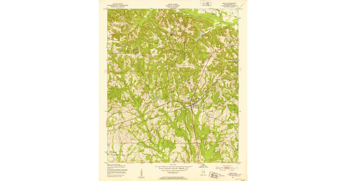 1950 Map of Seale, Russell County, AL — High-Res | Pastmaps