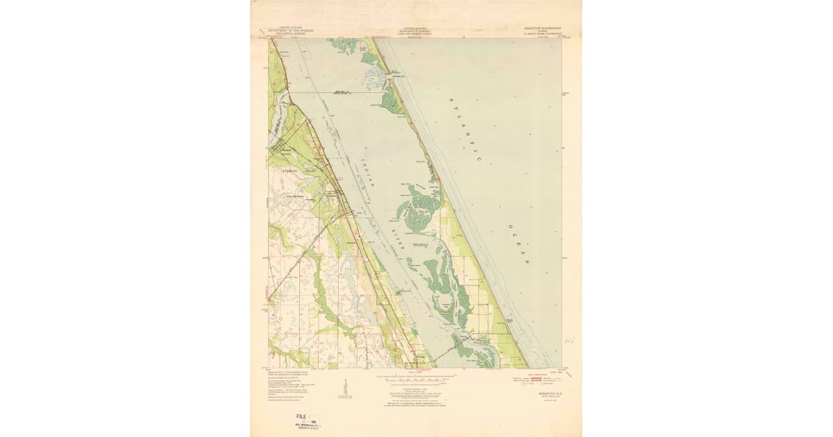 1951 Map of Sebastian, FL — High-Res | Pastmaps