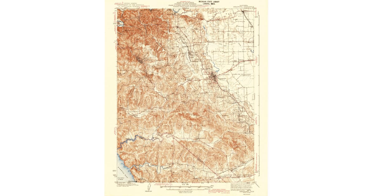 1942 Map of Sebastopol, CA — High-Res, 1942 Print #2 | Pastmaps